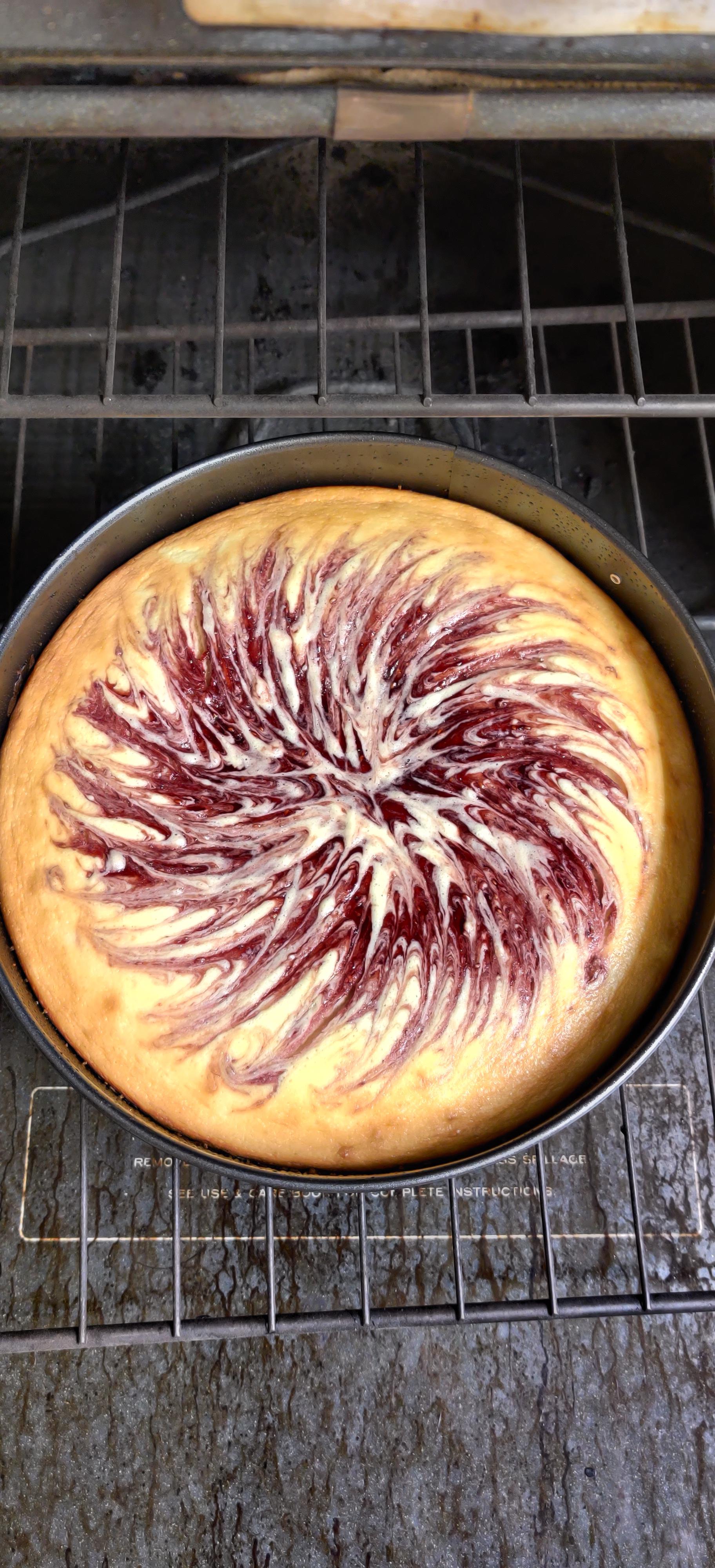 [Homemade] Raspberry swirl cheesecake | Scrolller