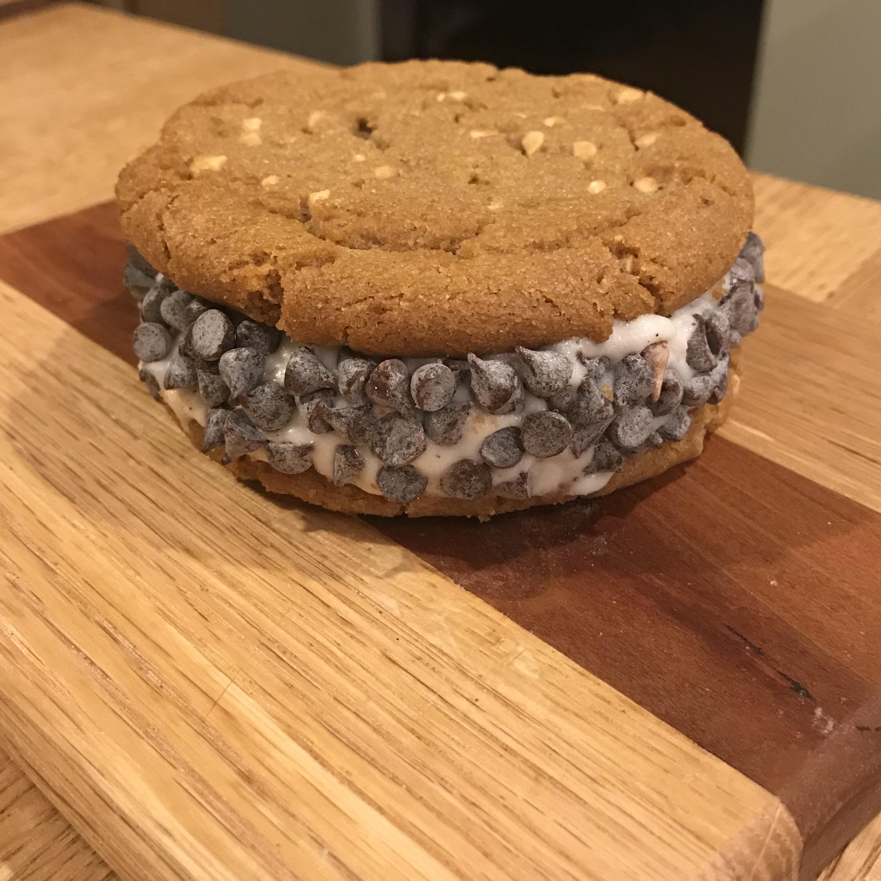 [homemade] vegan peanut butter cookie ice cream sandwich | Scrolller