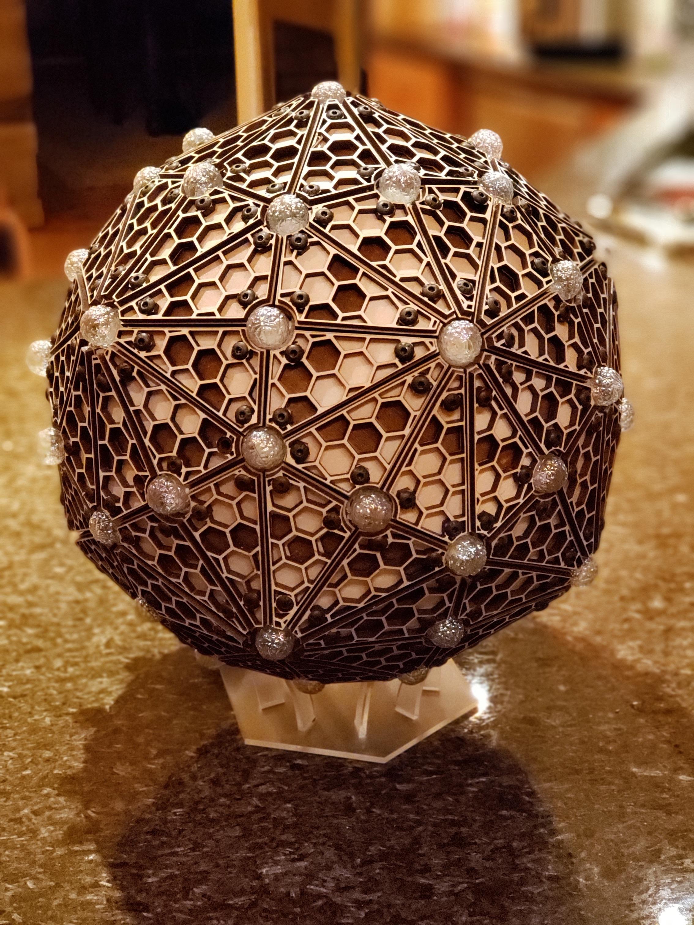 Honeycomb Disdyakis Triacontrahedron with LED’s on Maple Plywood | Scrolller