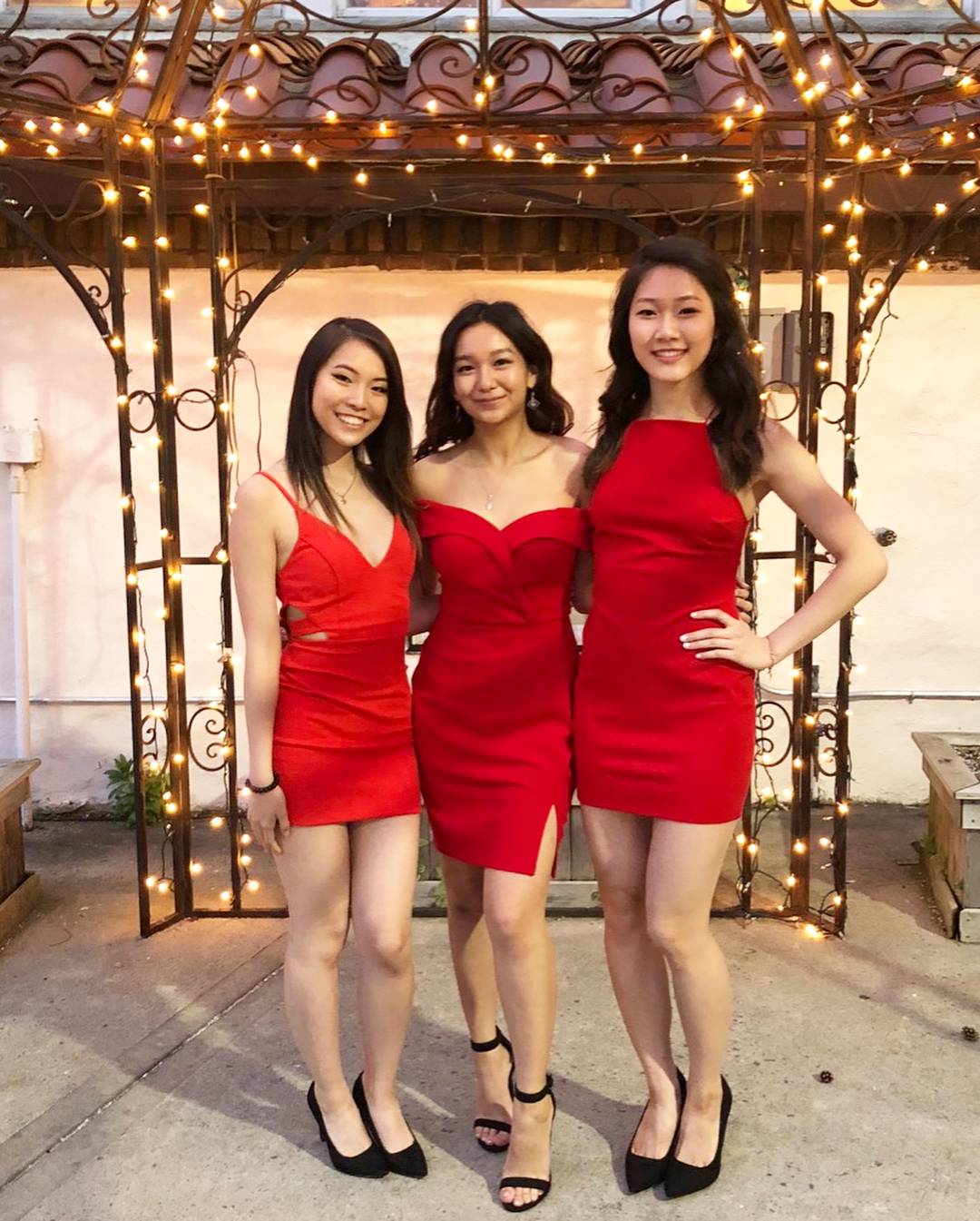 Hot Asian Trio, Red Dresses | Scrolller