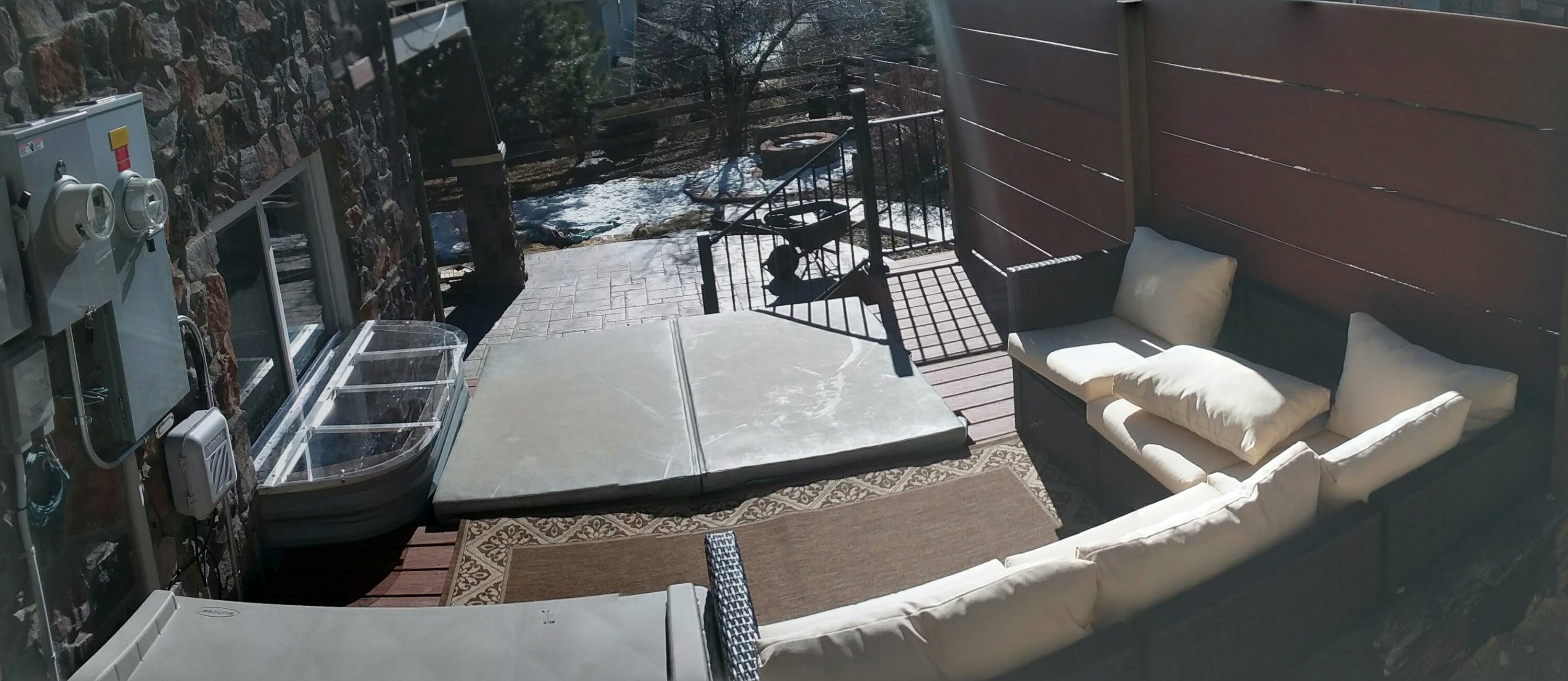 Hot tub composite deck build by Affordable Deck Solutions | Scrolller