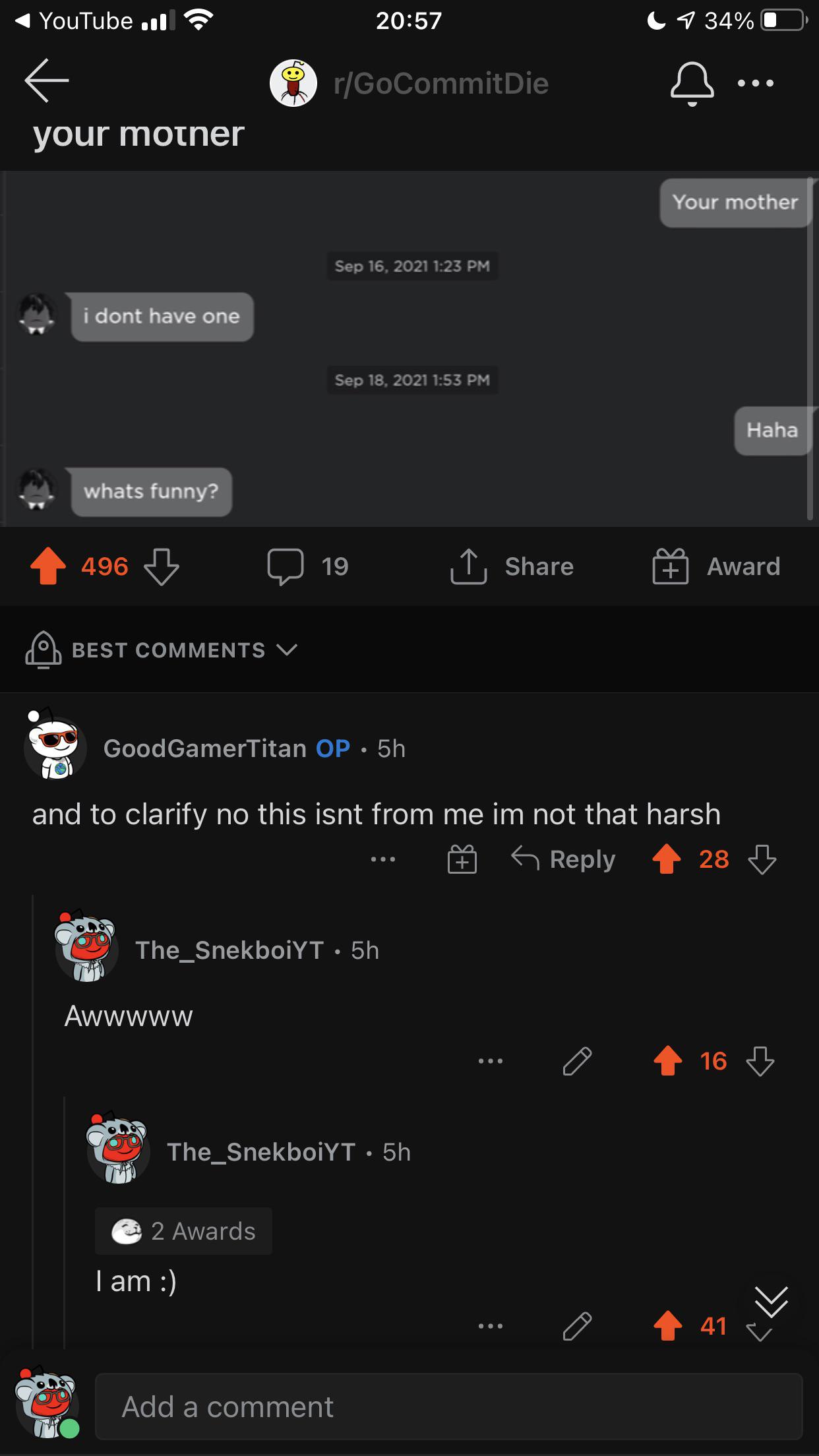 How tf did my comment get 2 wholesome awards. OP: u/GoodGamerTitan | Scrolller