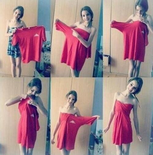 How to: change a T-shirt to a strapless dress | Scrolller