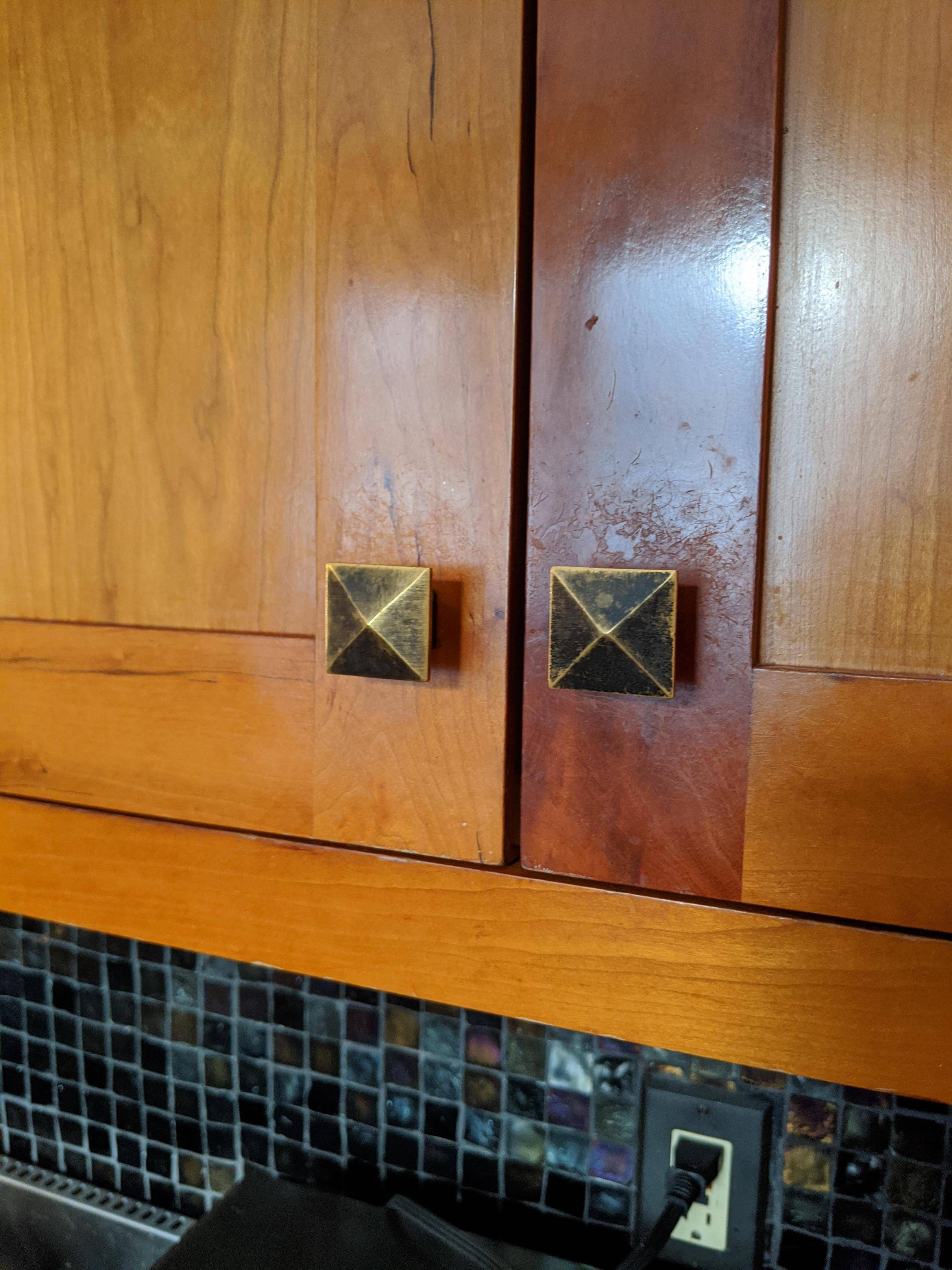 How to fix finish bubbling/rough on kitchen cabinets especially around handles | Scrolller