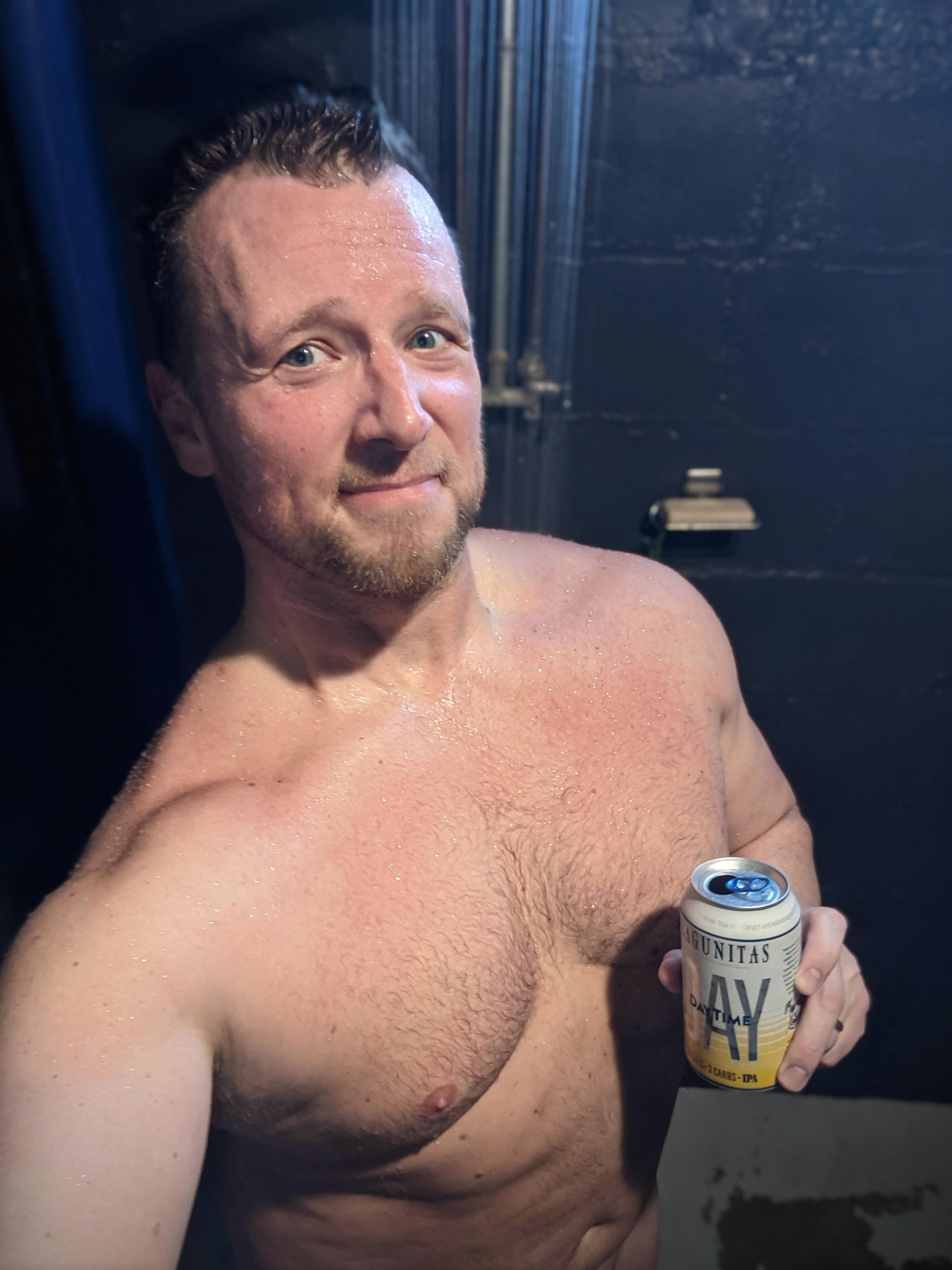 Hump day, day drinking, man shower, shower beer. | Scrolller