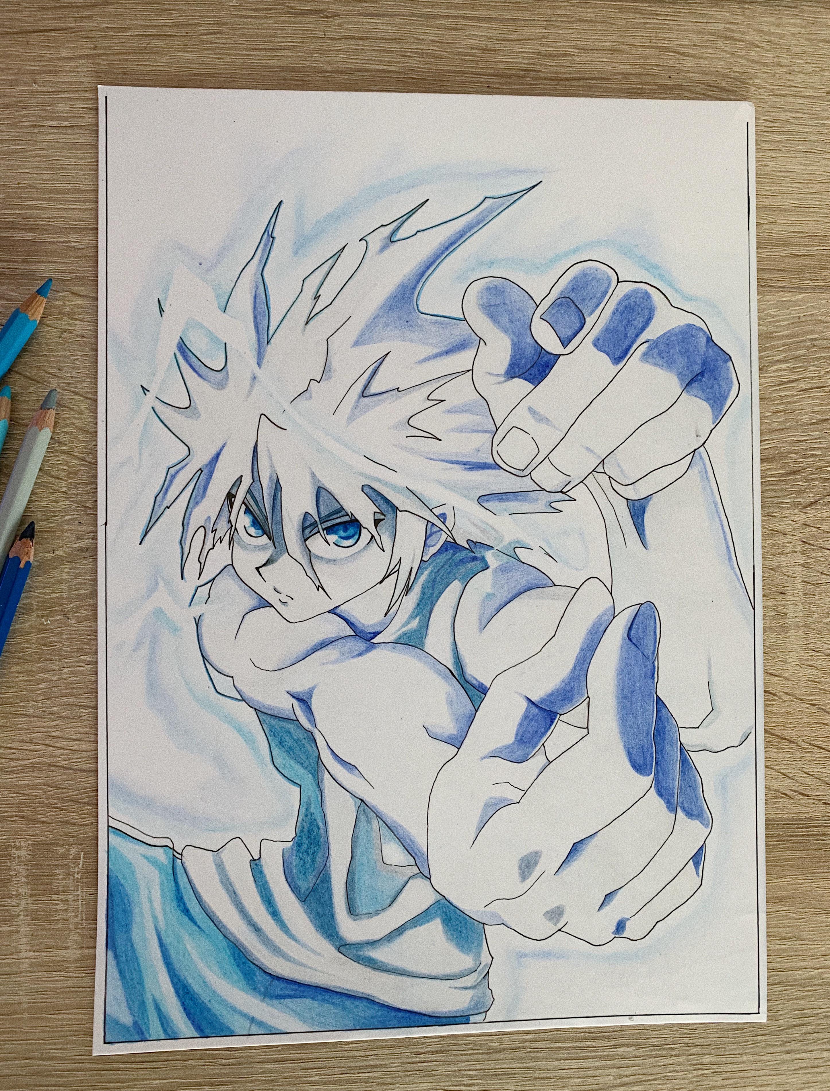'Hunting for your dream' and 'Hyori Ittai' helped me finish this drawing of Godspeed Killua ...