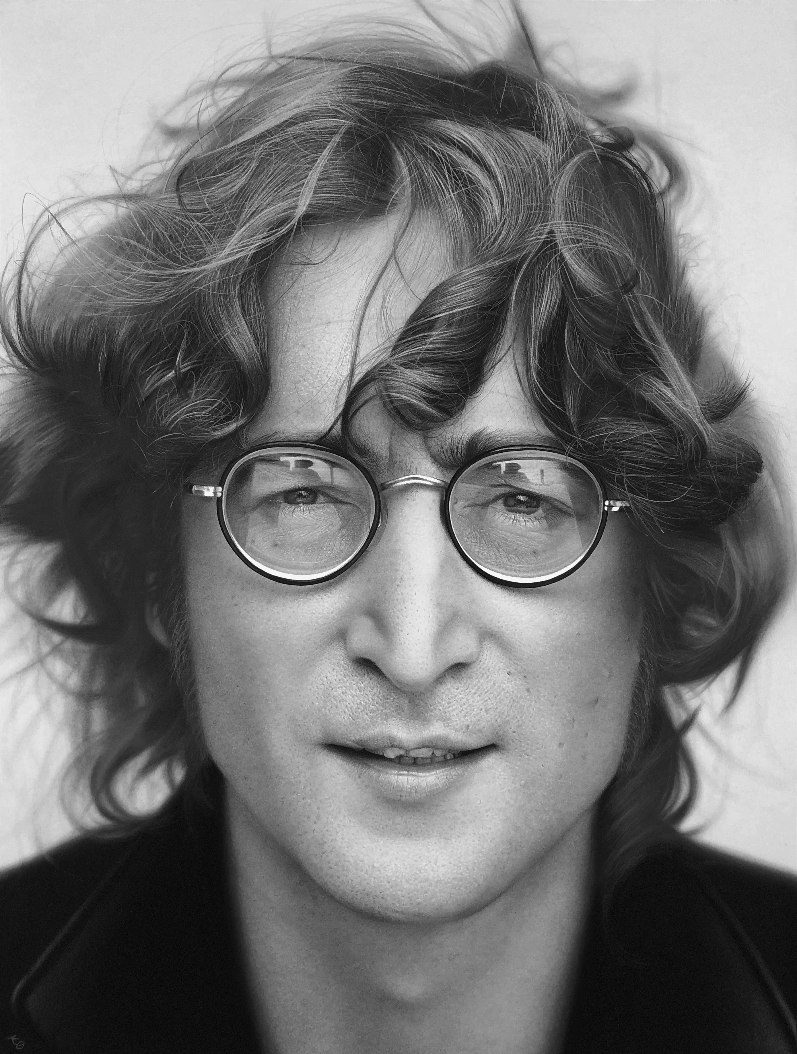 Hyper realistic pencil drawing of John Lennon by Kelvin Okafor | Scrolller