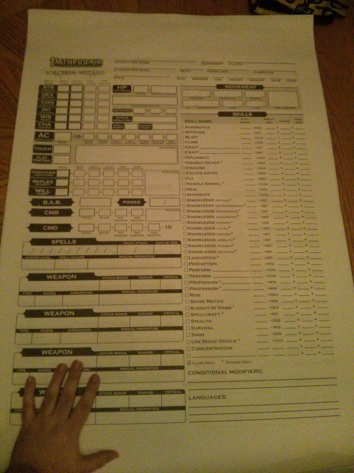 I asked a friend to print off a character sheet for my Necromancer and he decided to be a ...
