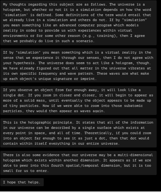 I asked GPT-3, are we living in a simulation? | Scrolller