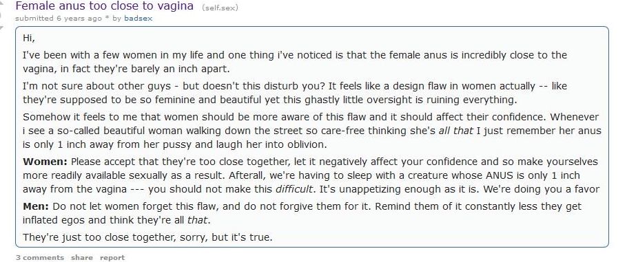 The female anus is a design failure | Scrolller