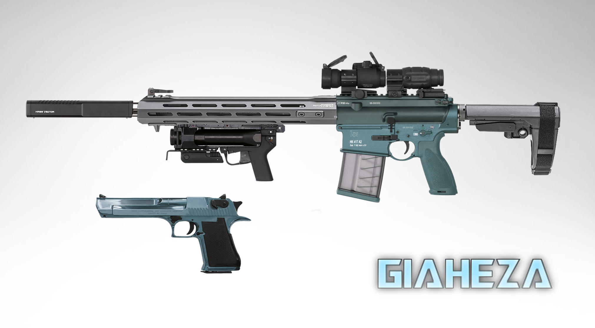 I design my own gun using parts of the Other guns I don't know it will work in real life btw ...