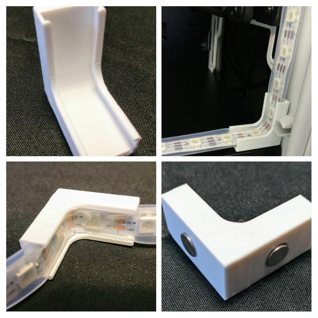 I designed some magnetically attached runners for the LED strips of my custom computer case ...