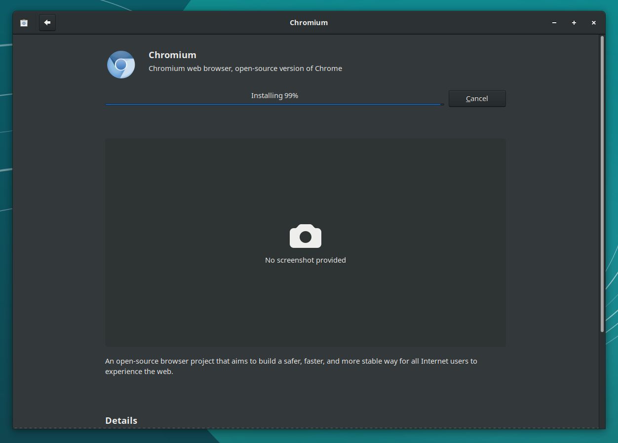 I don't always use the GUI software center, but when I do, it gets stuck at 99% and never ...