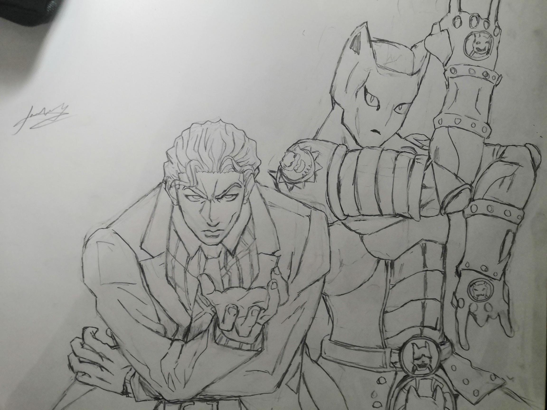 I draw Kira and killer Queen . | Scrolller