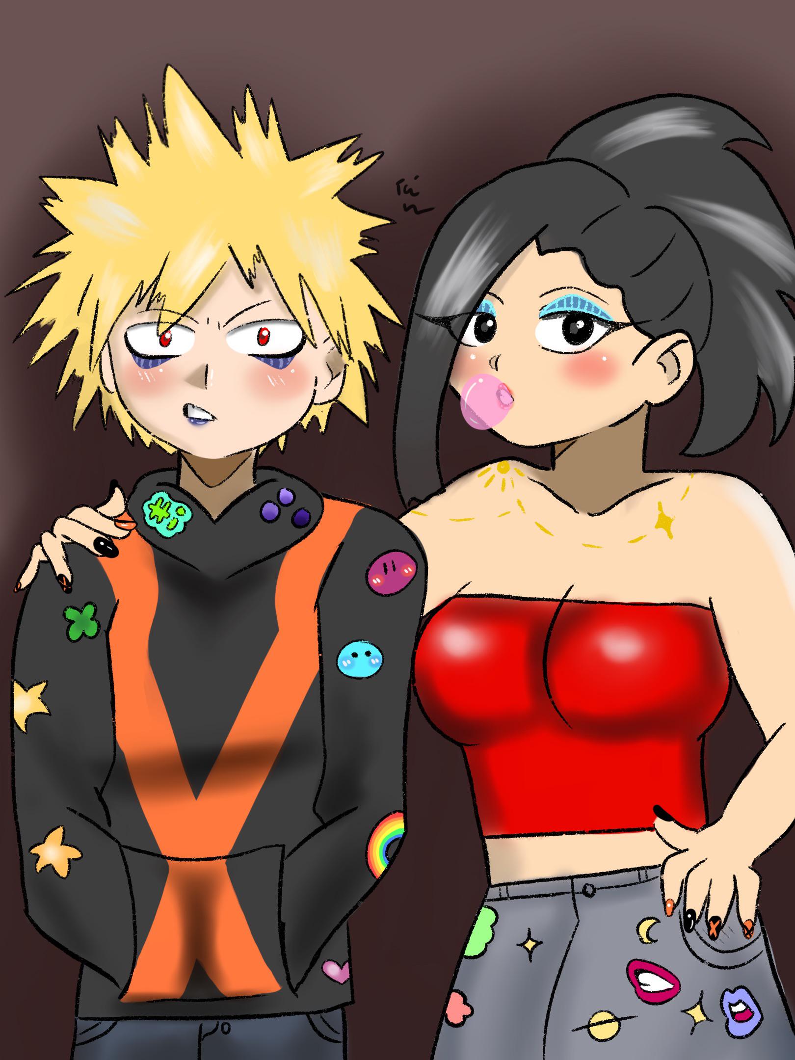 I drew Bakugou and Momo in street clothes | Scrolller
