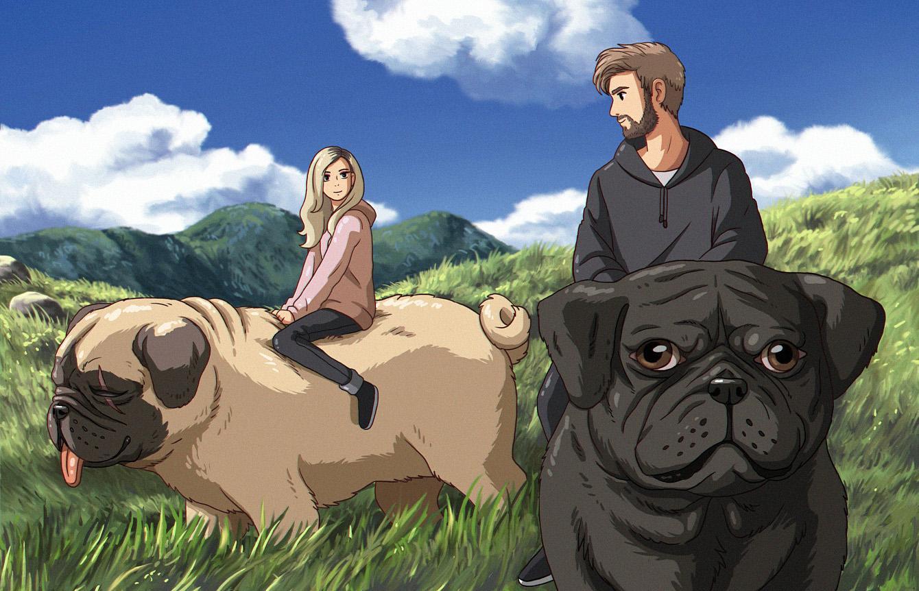 I drew Pewdiepie and Marzia in Studio Ghibli's style :) | Scrolller