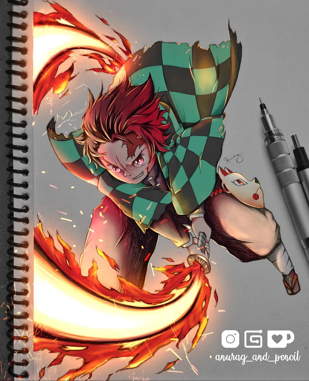 I drew Tanjirou! | Scrolller