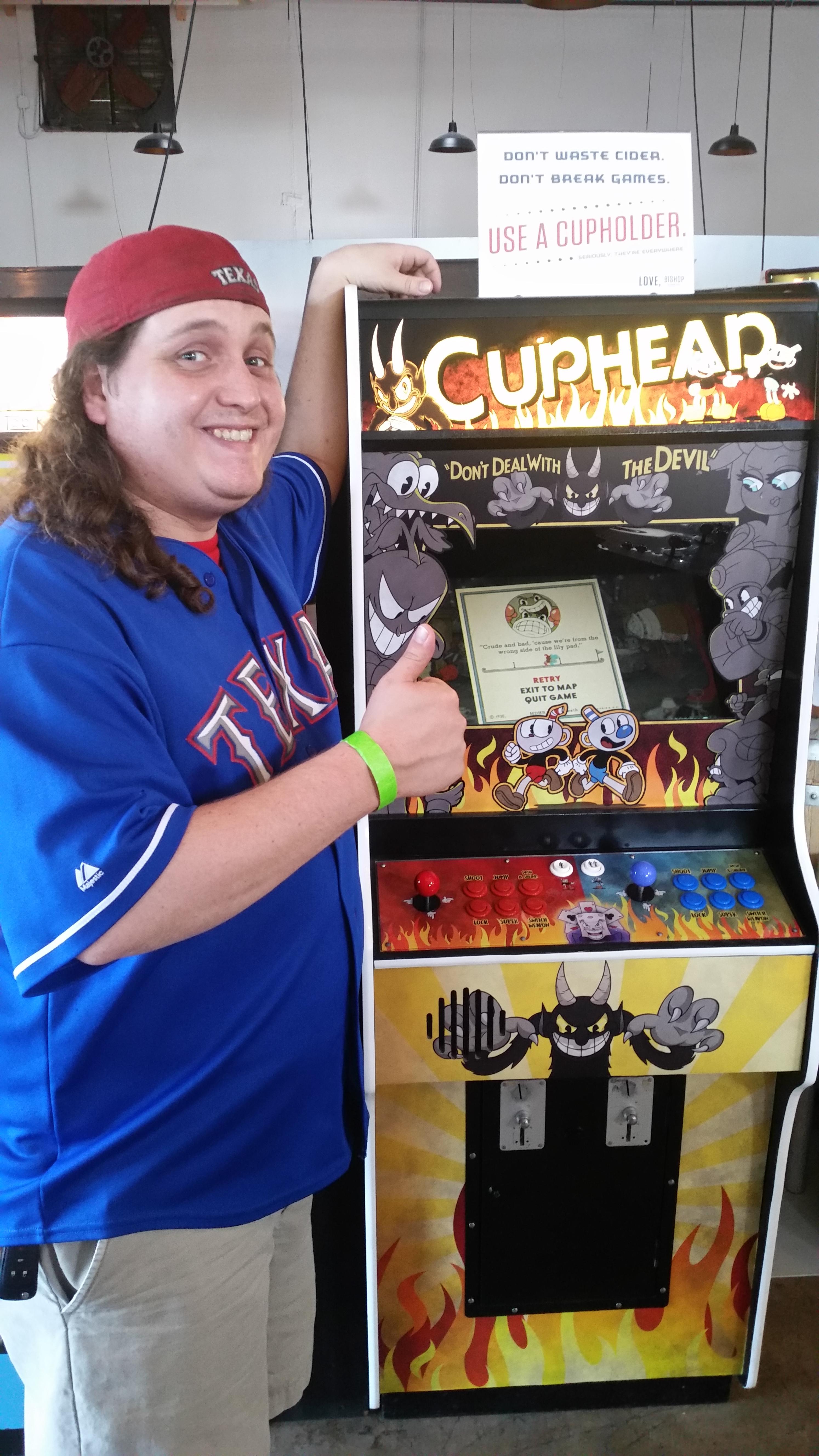 I finally got to play the Cuphead arcade cabinet. It's a good day for a swell battle! | Scrolller