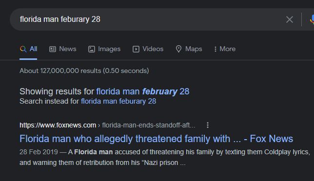 i googled florida man with my birthday, what the fu | Scrolller