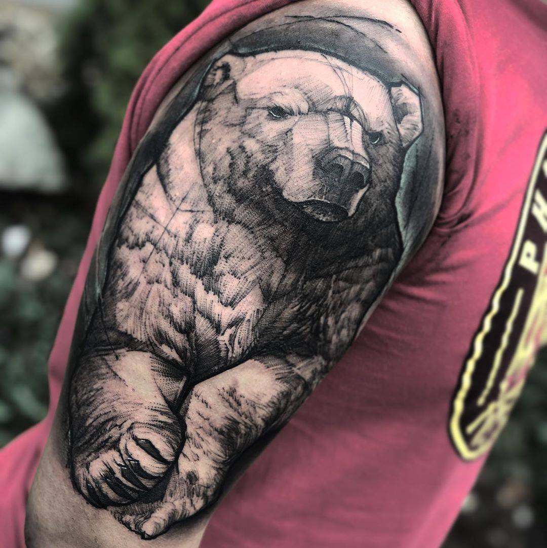 I got a polar bear as my first tattoo, by Eddie Stacey at Ink & Dagger in Atlanta, GA | Scrolller