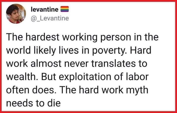 The hardest working person in the world likely lives in poverty. | Scrolller