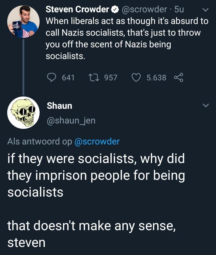 I have more fingers than Crowder has braincells | Scrolller