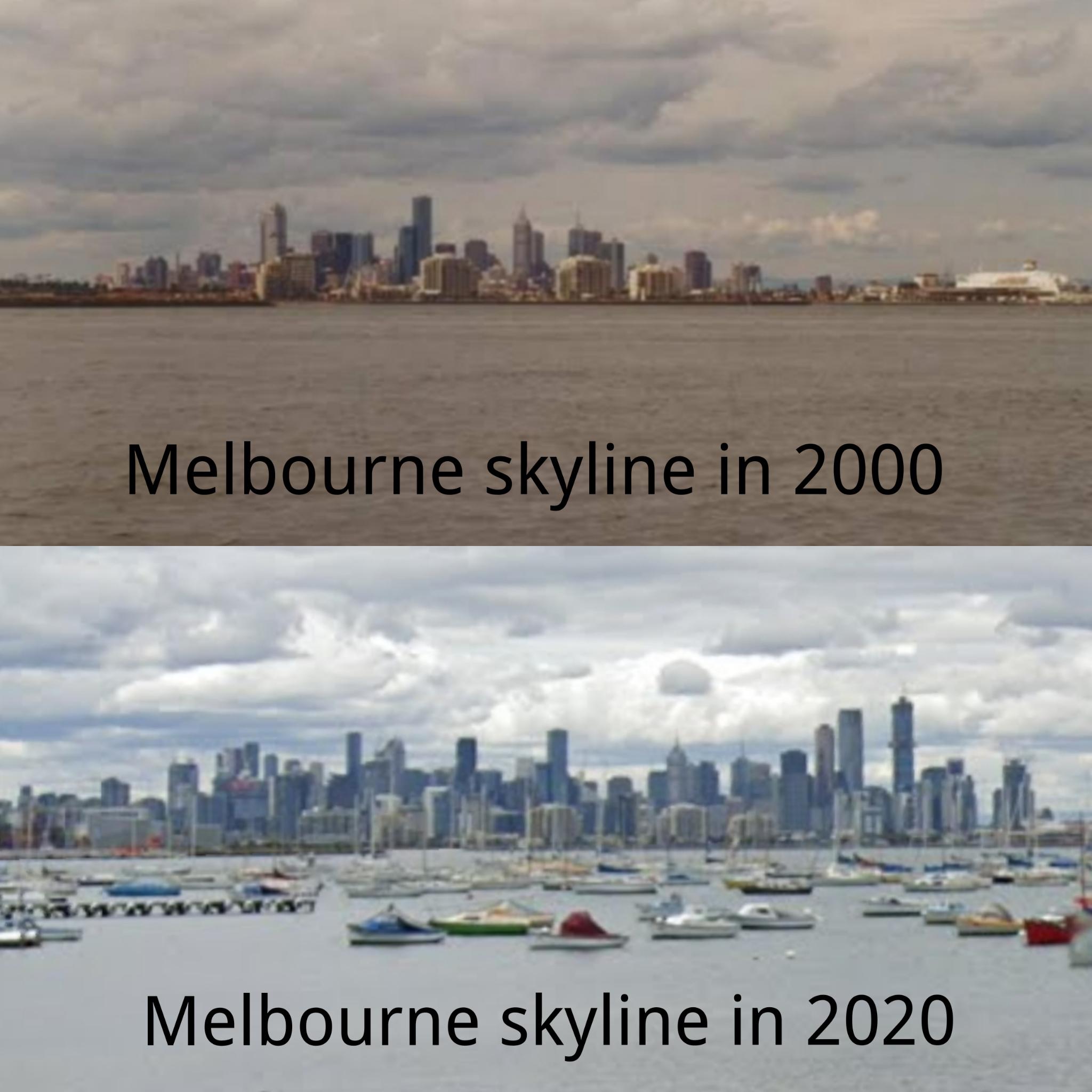 I just made this to show just how much Melbourne's skyline has grown in 20 years... | Scrolller
