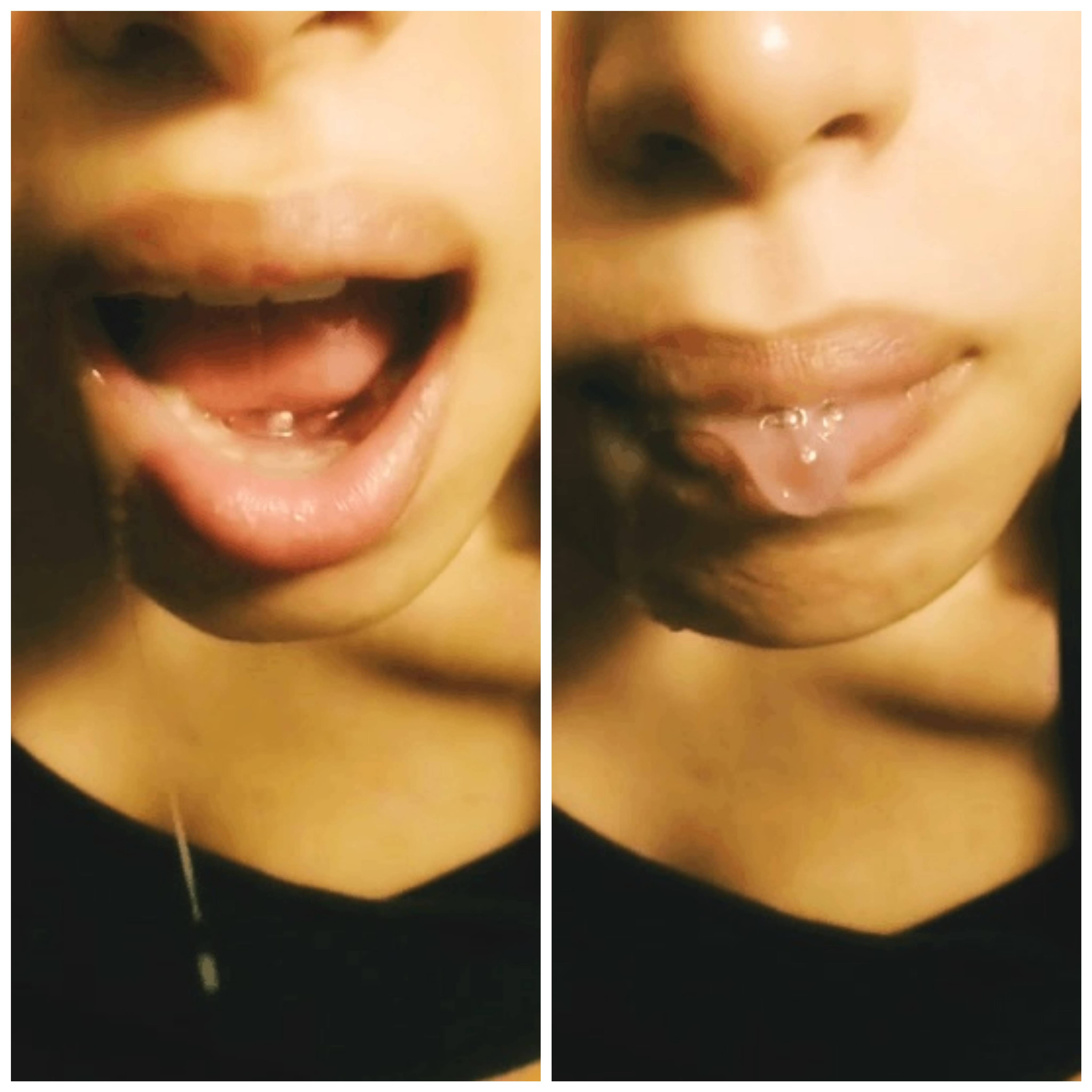 I love cum dripping from my lips😋 | Scrolller
