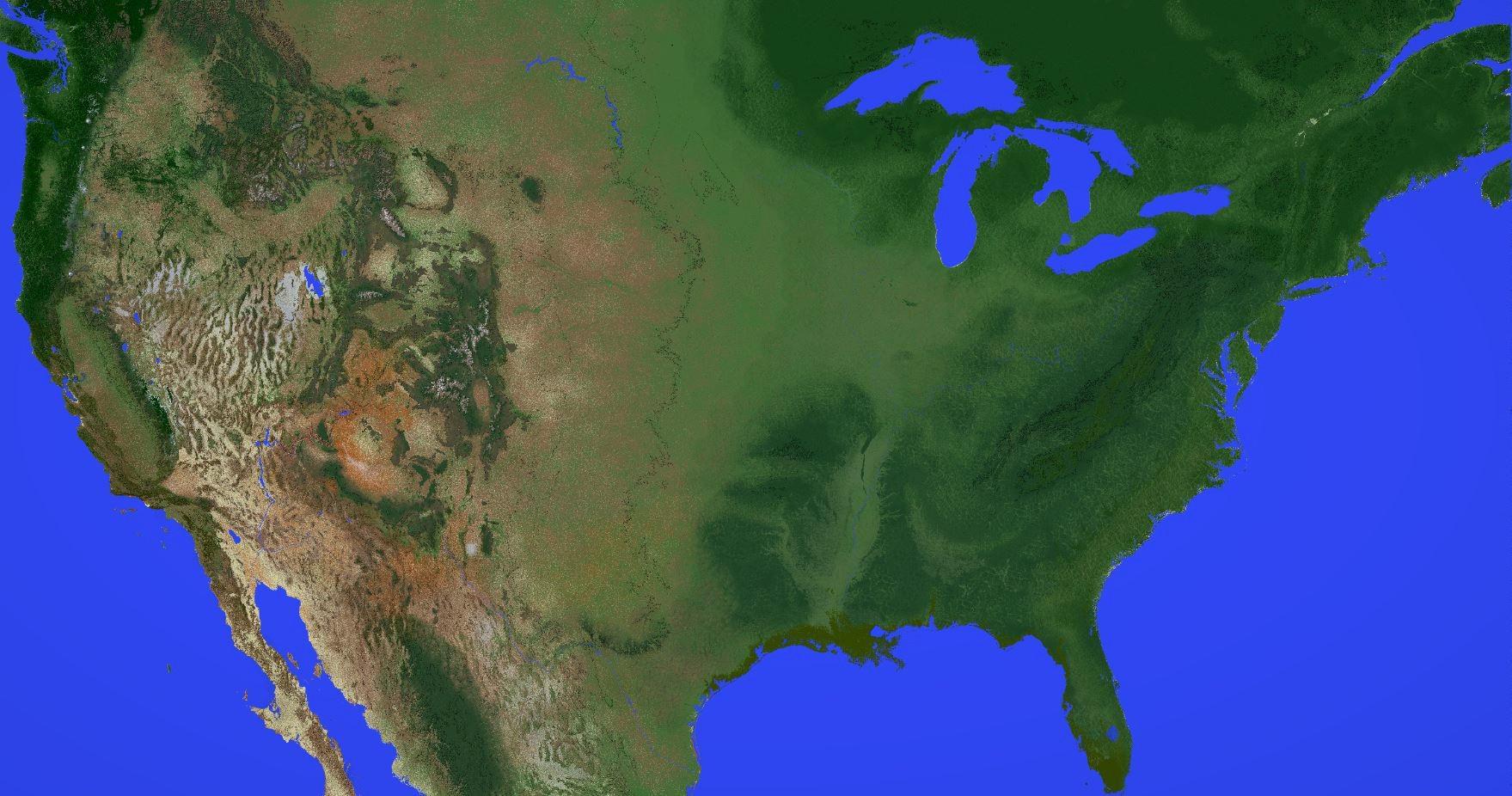 I made a 1:350 scale map of the USA in Minecraft | Scrolller