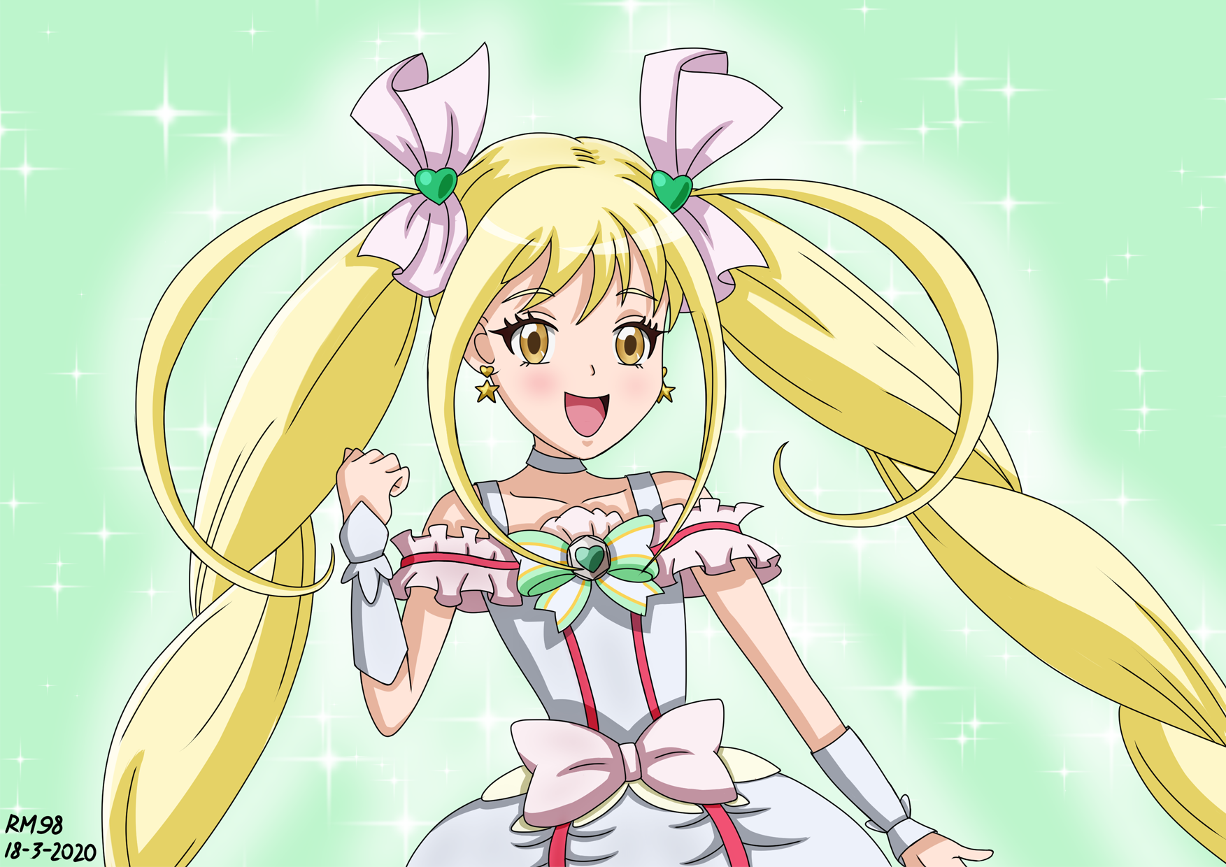 I made a fanart of Cure Echo to celebrate the 8th anniversary of her debut in New Stage 1 ...