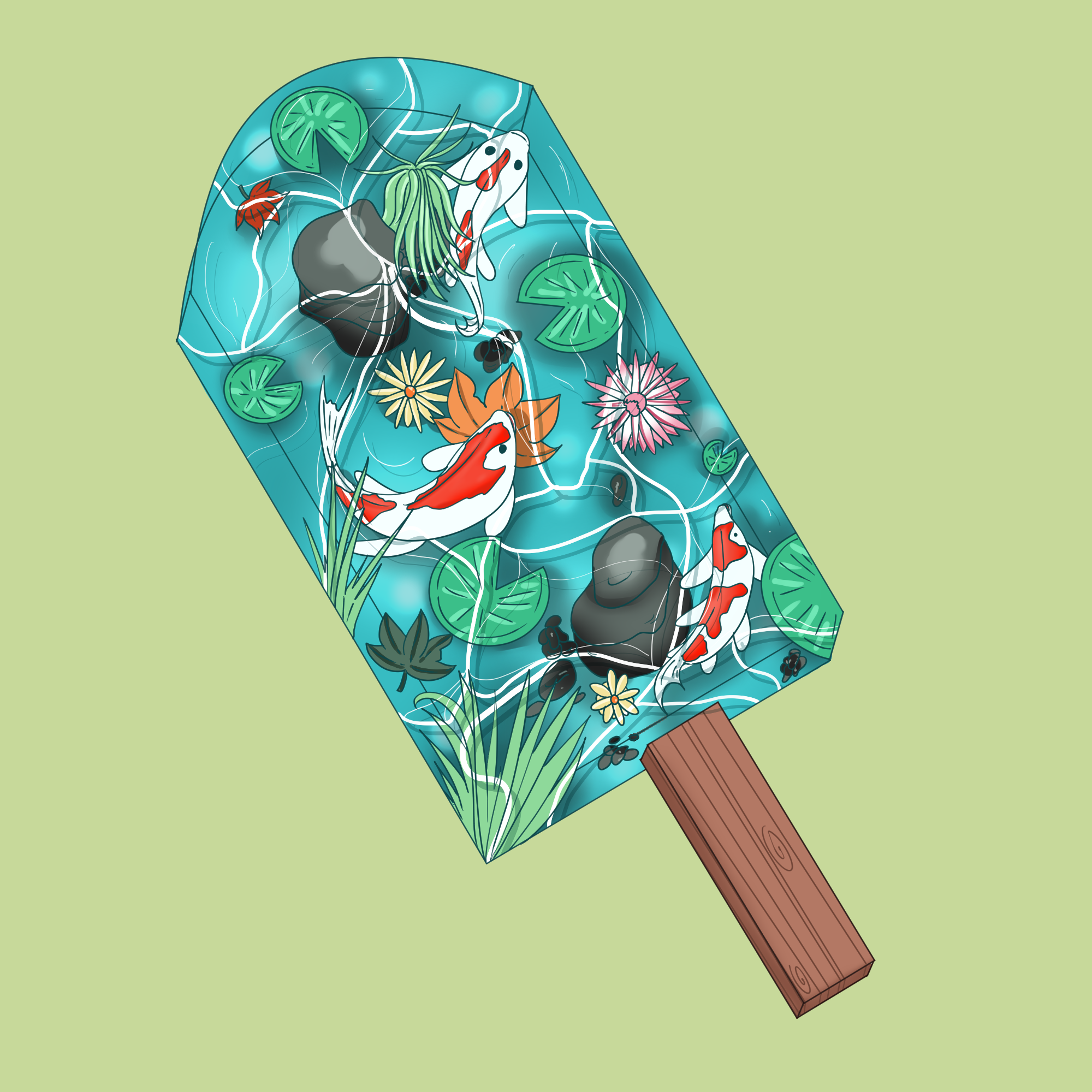 I made a Koi fish Popsicle artwork! | Scrolller