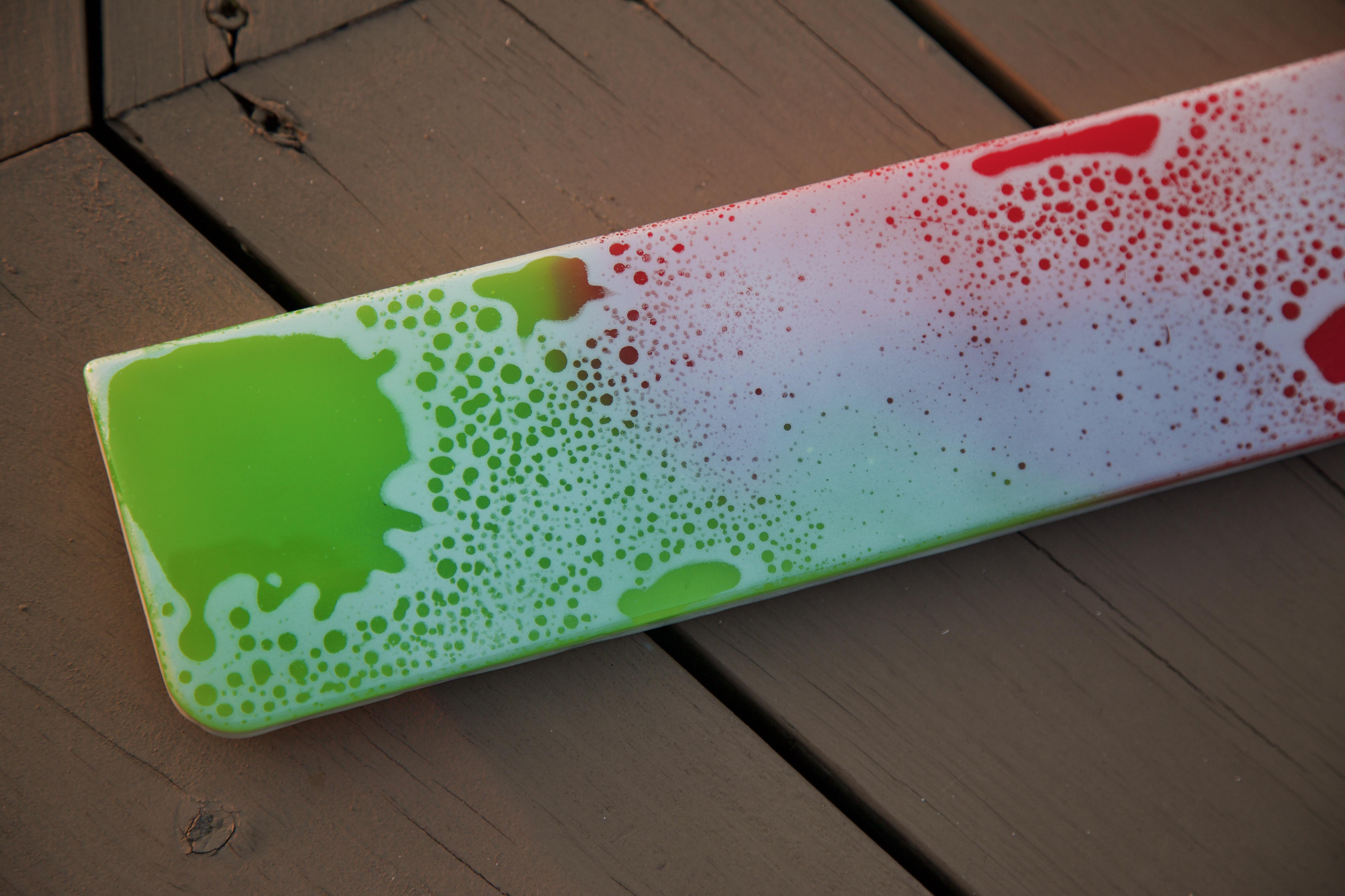 I made a paint splatter wrist rest. It even glows in the dark. | Scrolller