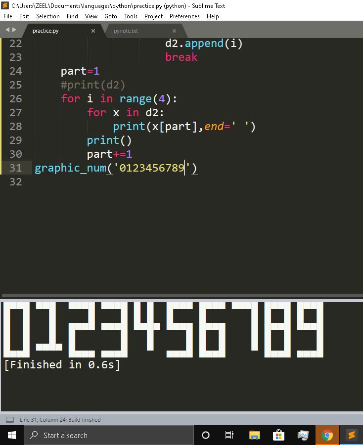 i made a python function that turn numbers into graphical format. | Scrolller