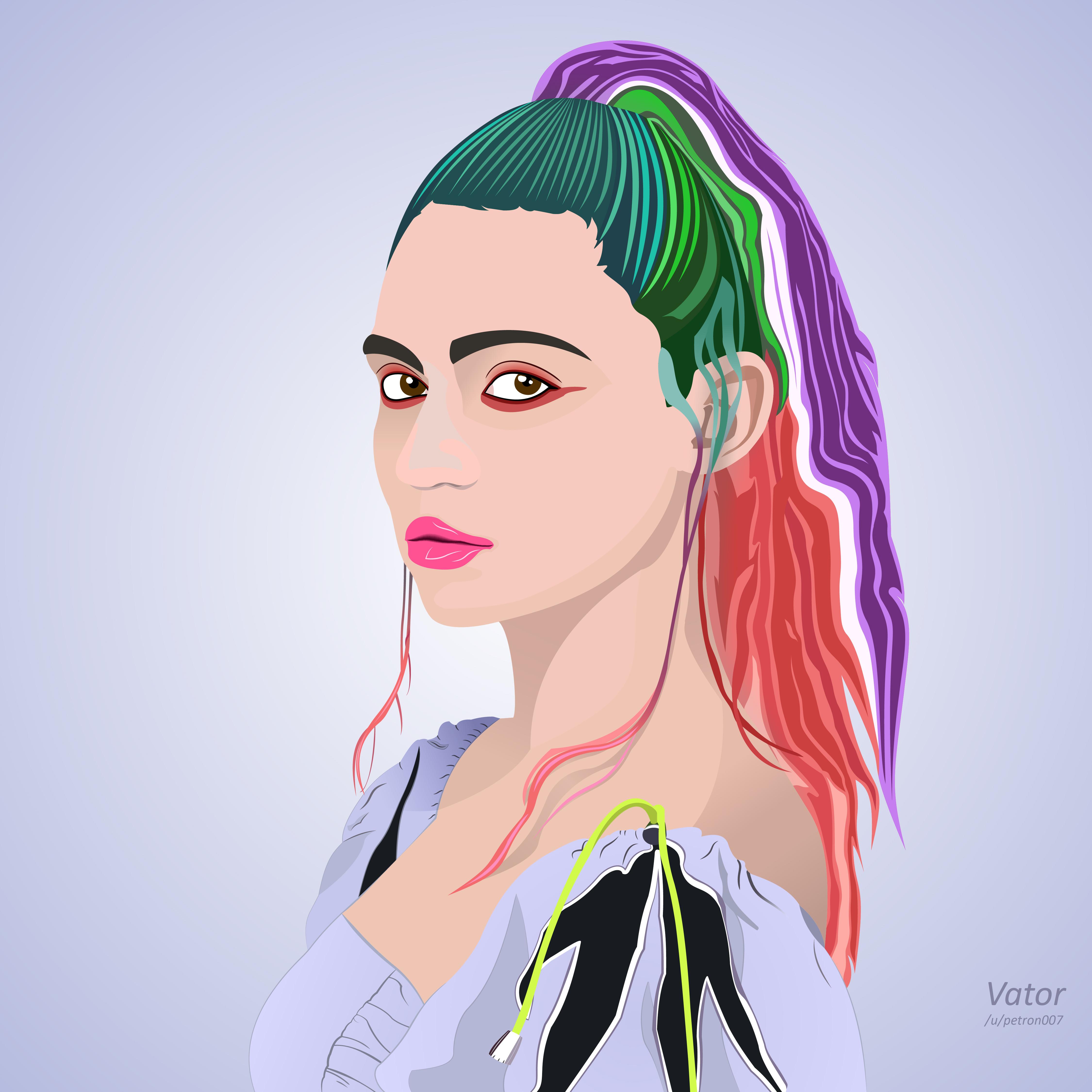 I made a vector illustration of Grimes | Scrolller