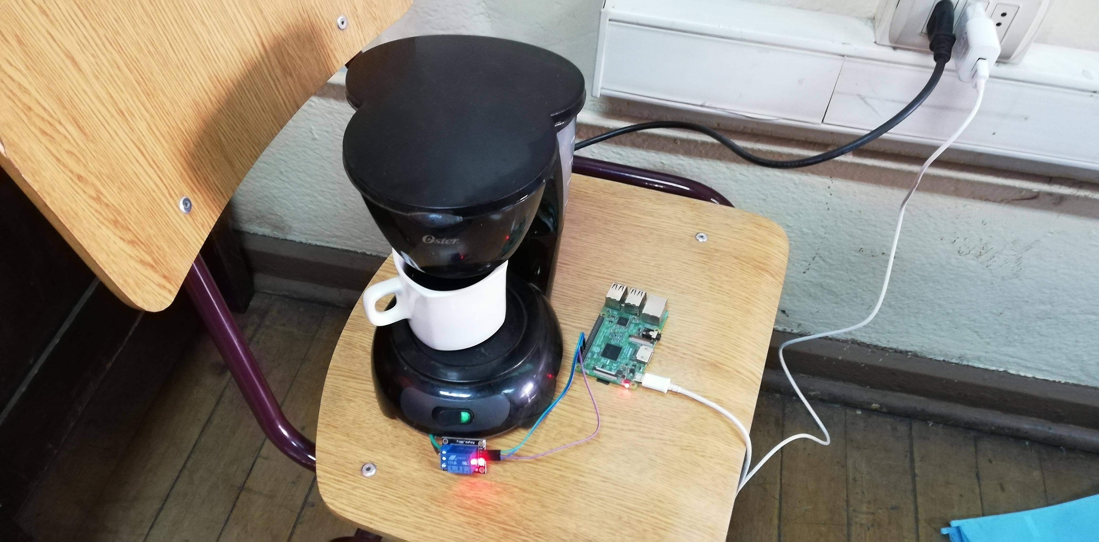 I made a website controlled coffee maker using a RPI and a relay. | Scrolller