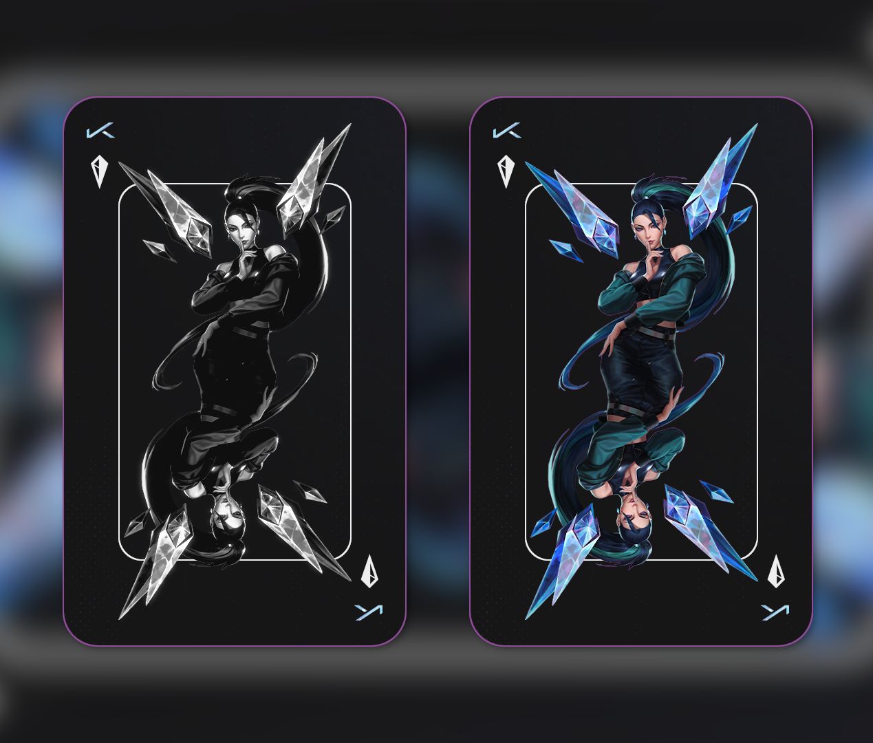 I made all KDA members in the Ahri playing card style. Links to all versions and download below ...