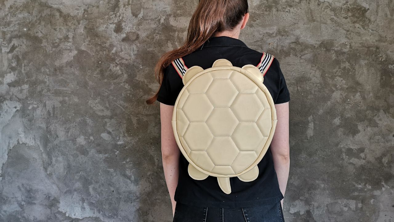I made leather backpack look like turtle | Scrolller