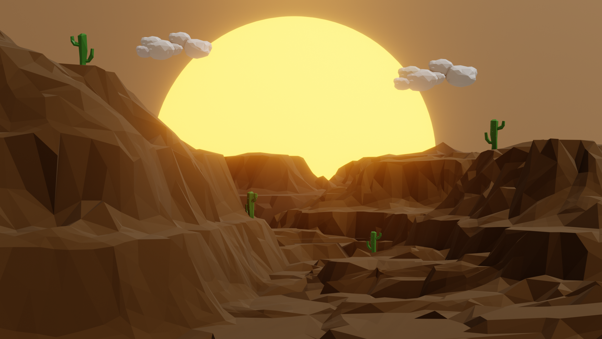 I made this nice low poly canyon landscape. What can I improve? | Scrolller
