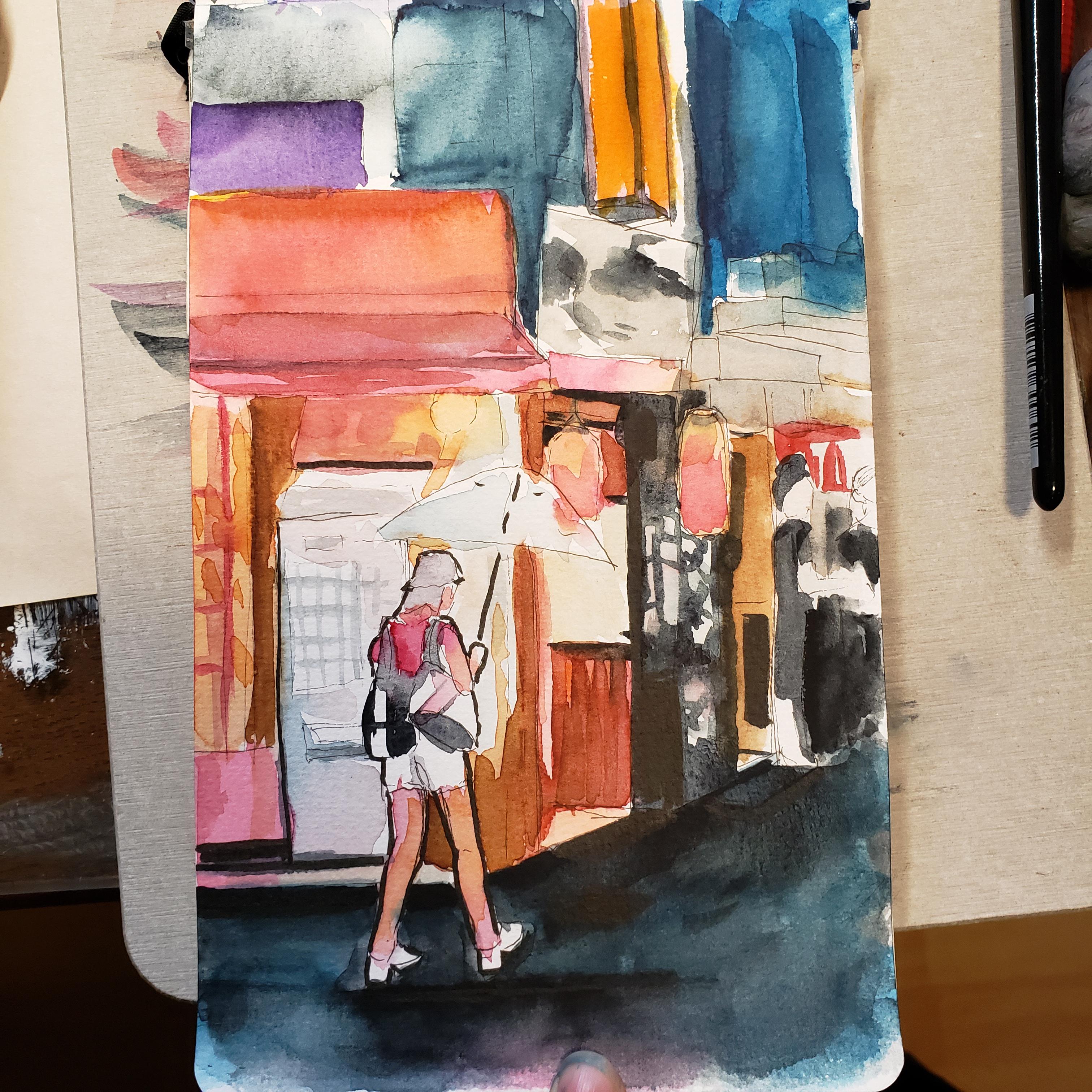 I normally make portraits and I've been venturing into urban sketching ...