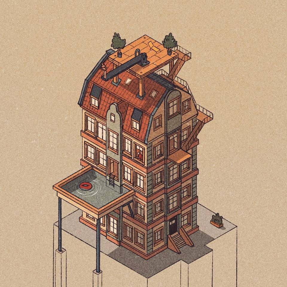 I recently discovered the isometric grid in Procreate! Here's one of my first drawings. | Scrolller