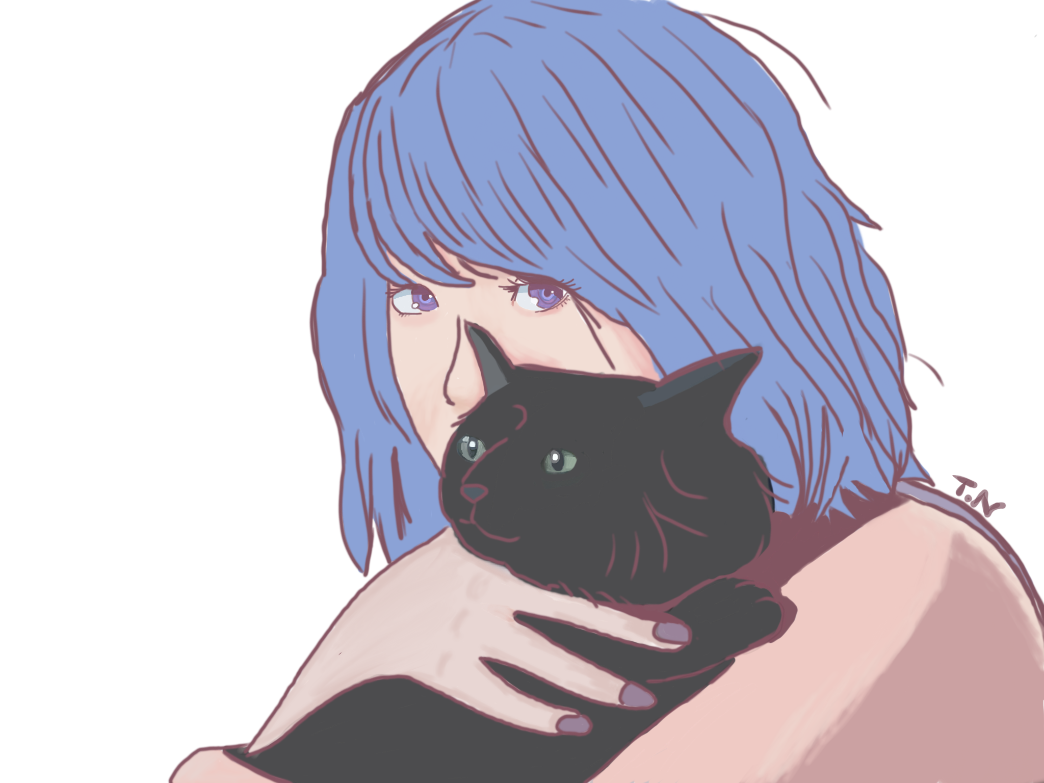 I redrew my picture of Aimer. It was based on a photo from when she started her career. | Scrolller