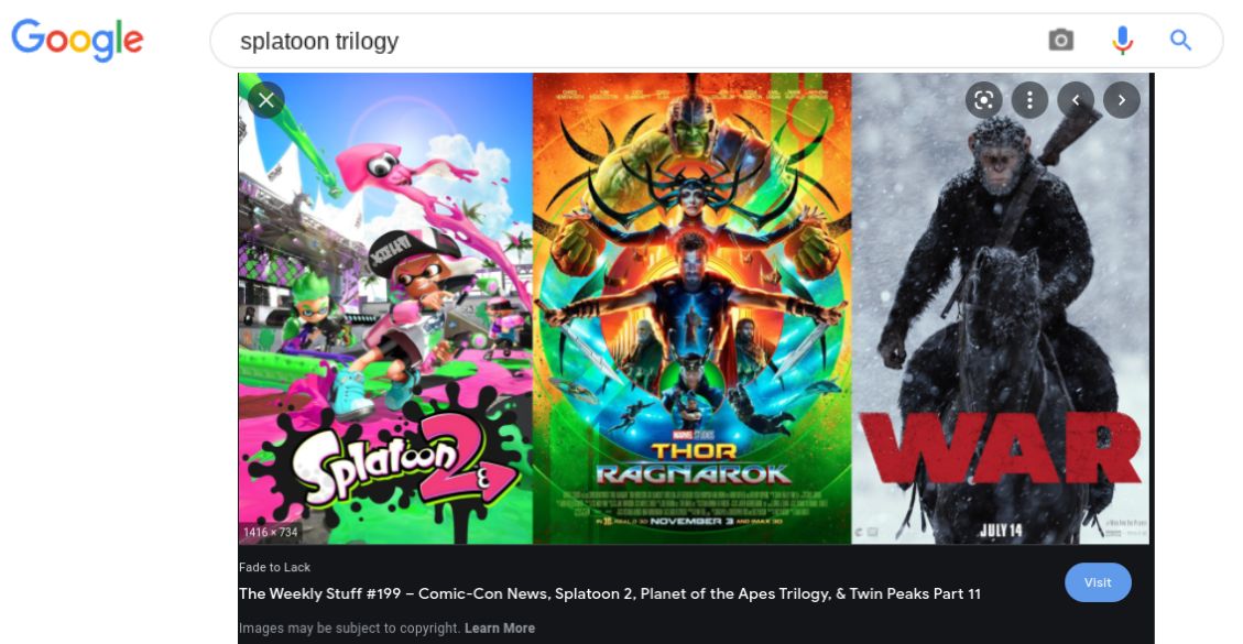 I searched up Splatoon trilogy for a meme, but then this showed up | Scrolller
