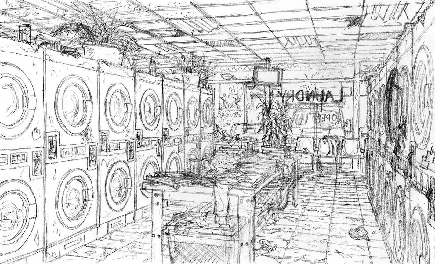 I Sketched a Laundromat. | Scrolller