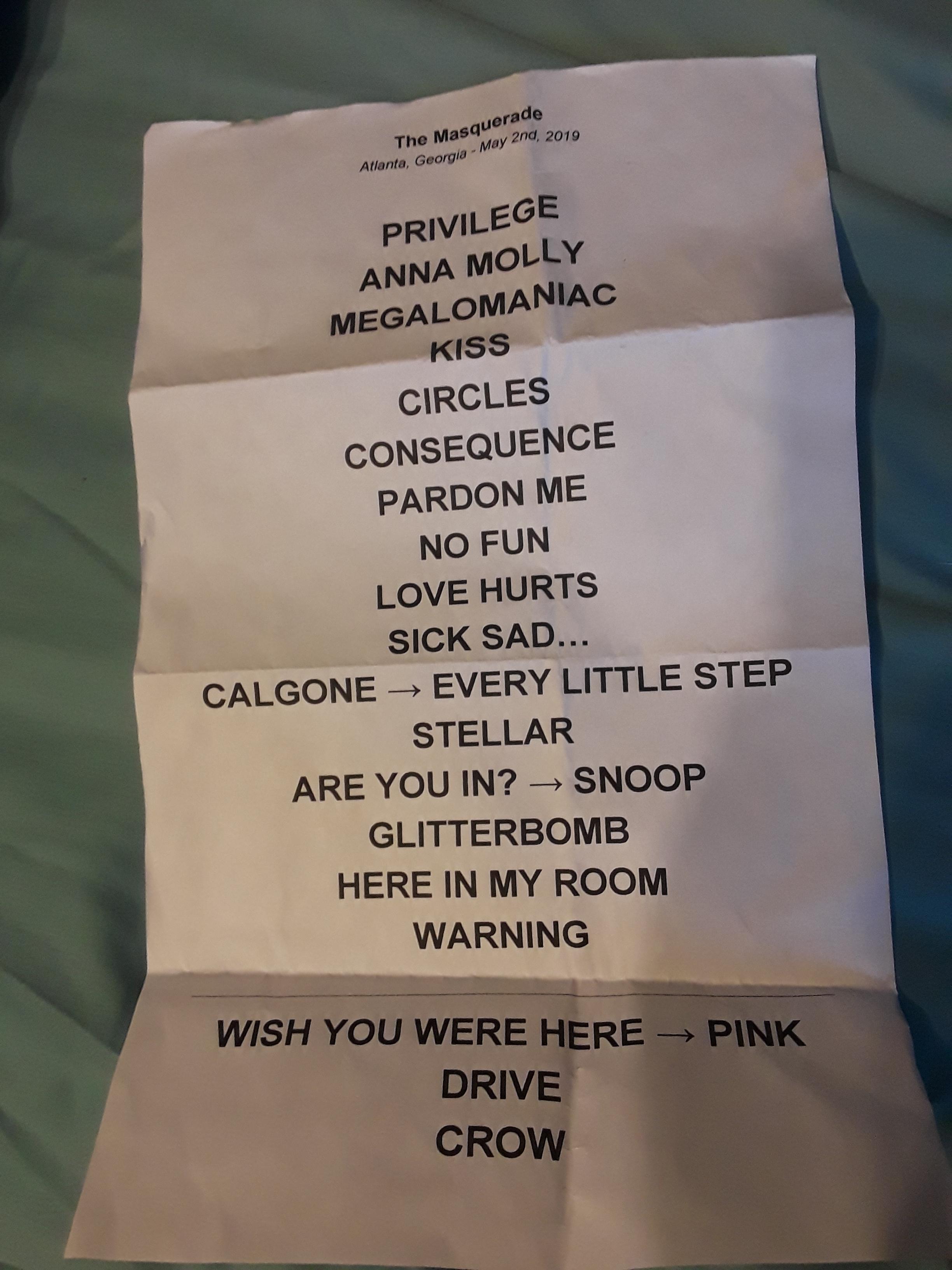 I snagged a setlist last night! | Scrolller