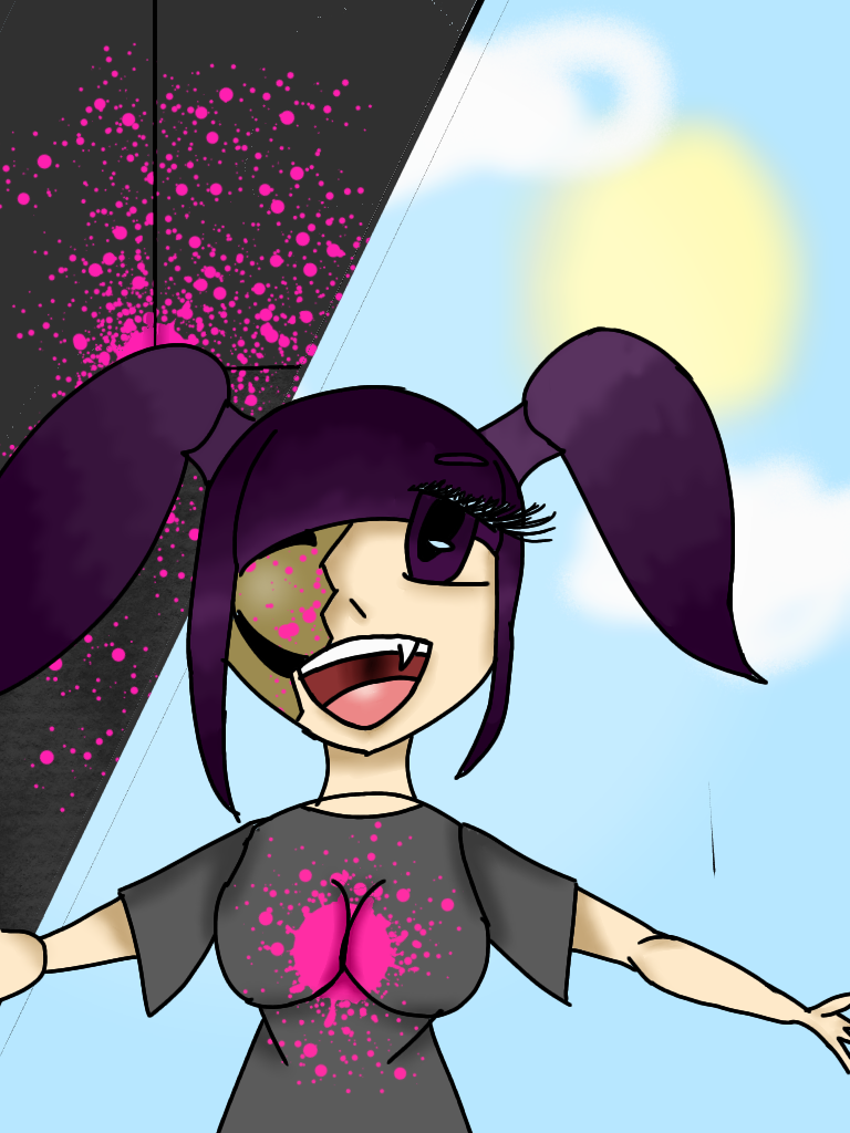 I spent 3 hours making this on Ibis paint x using only my fingers. This is my oc (I know its bad ...