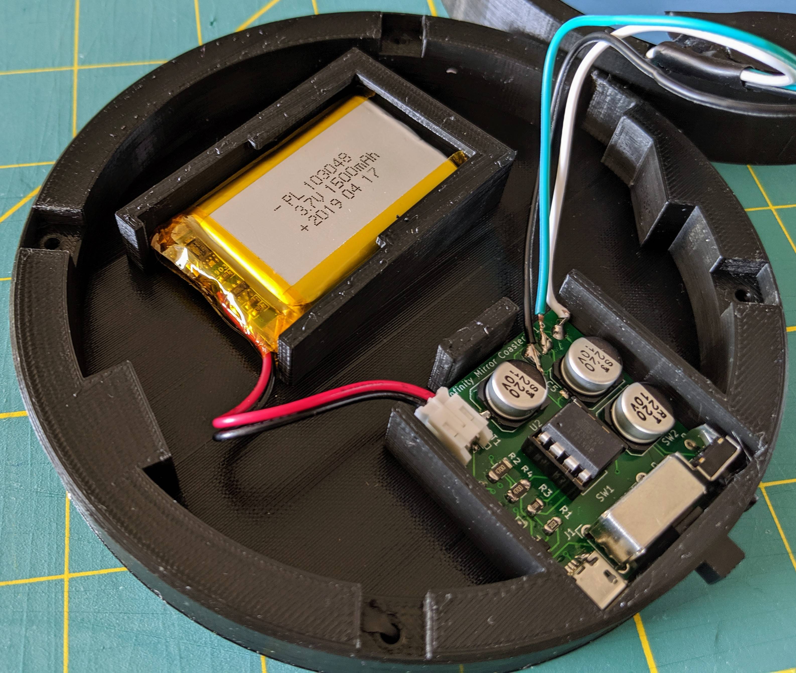 I wanted to practice using smt components so I made this Infinity Mirror Coaster PCB. Not the ...