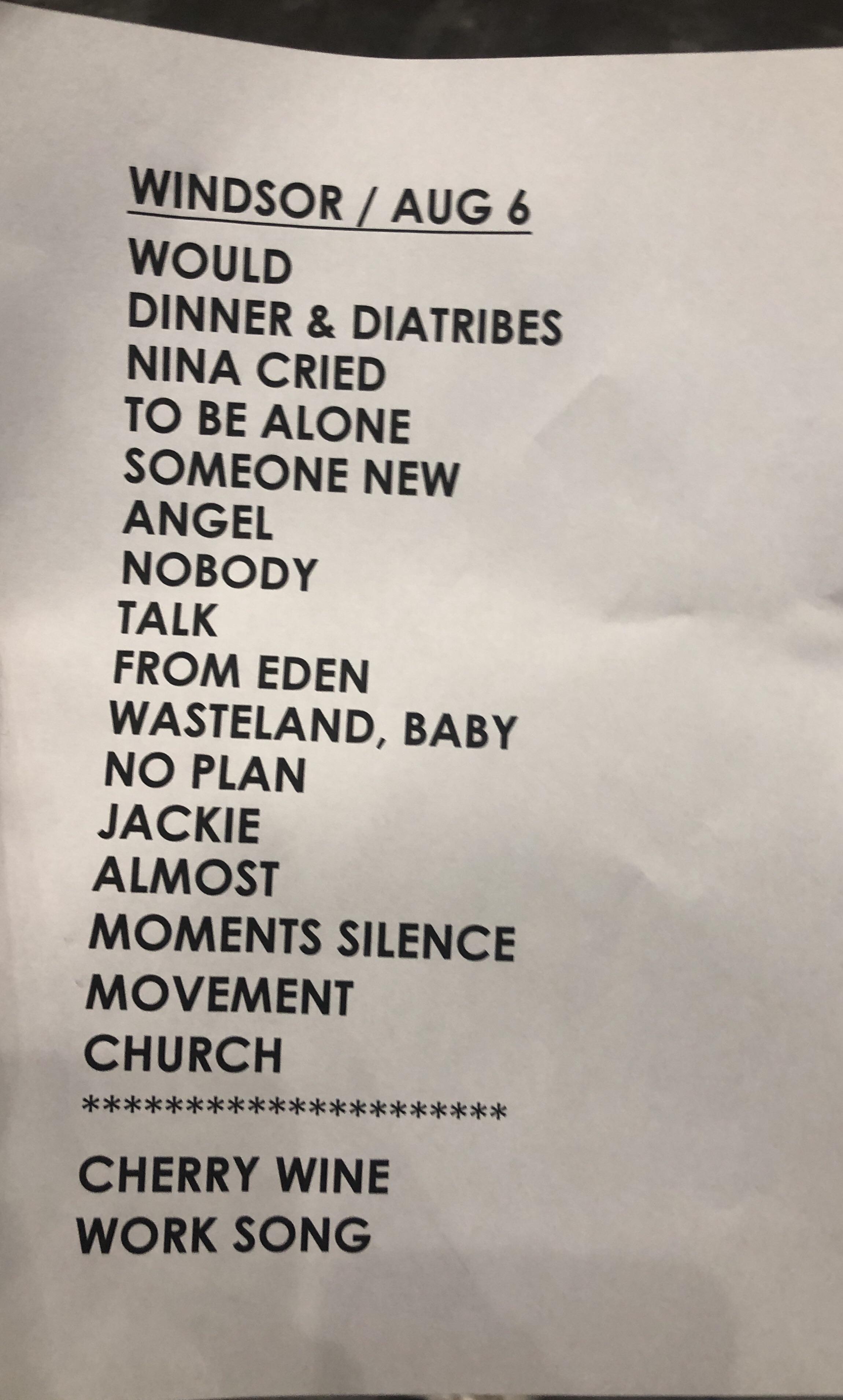 I was asked to share the setlist from the Windsor show, so here it is!!! | Scrolller
