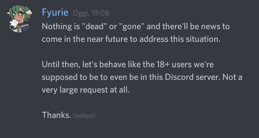 I'd like to point out this message from the official advisor of Hentai Haven's discord server ...