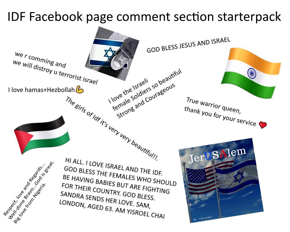 IDF Facebook page comment section starterpack | Scrolller