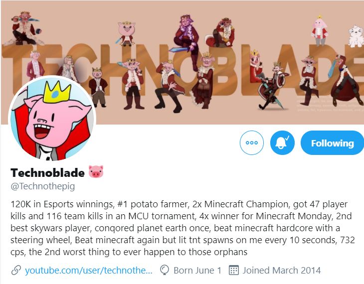 If techno put all of his achievements in his twitter bio | Scrolller